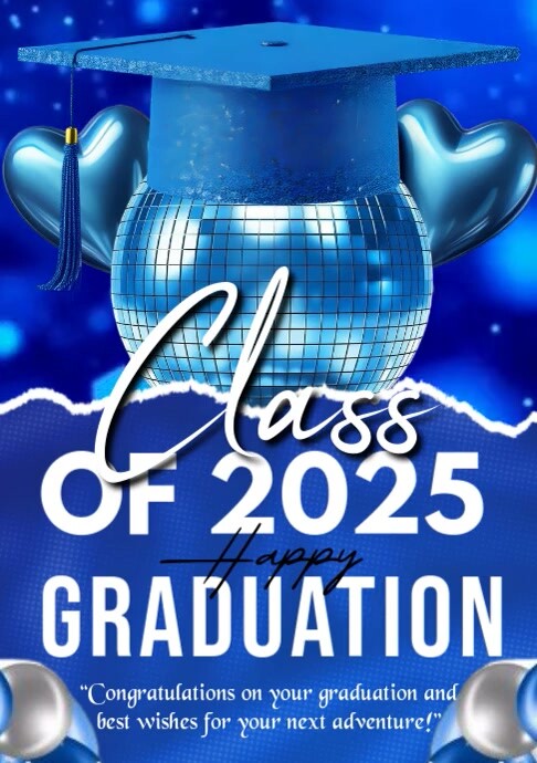 Modèle Blue Maximalist Graduation A3 | PosterMyWall