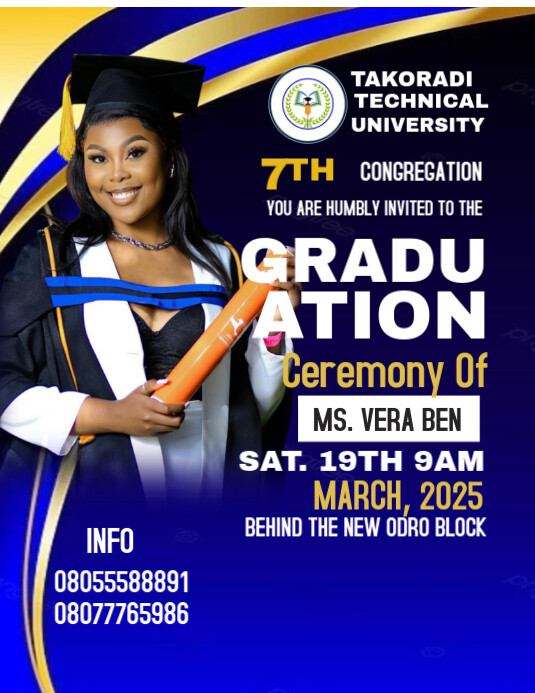 Copy of Blue Maximalist Graduation Ceremony Flyer (us Letter ...