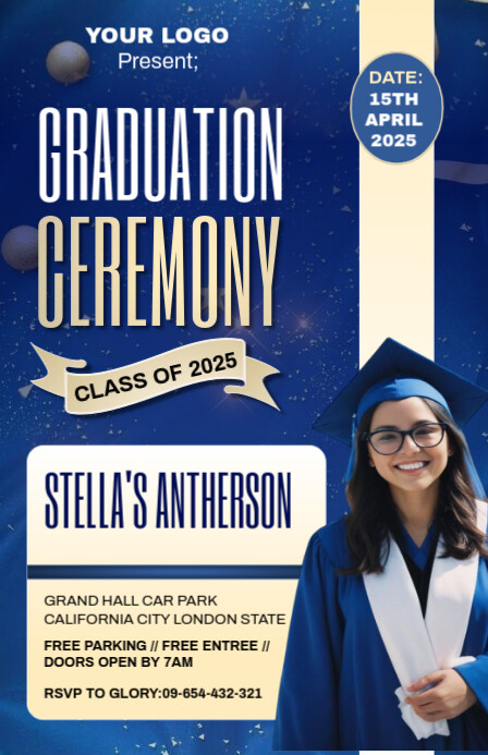 Copy of Blue Maximalist Graduation Ceremony Template Design Tabloid ...
