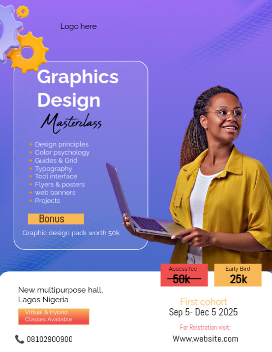 Blue Maximalist Graphics Design Flyer (us Letter) Template | PosterMyWall