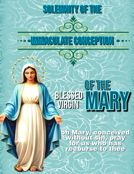 Blue Maximalist Green immaculate conception Flyer (us Letter) Template ...