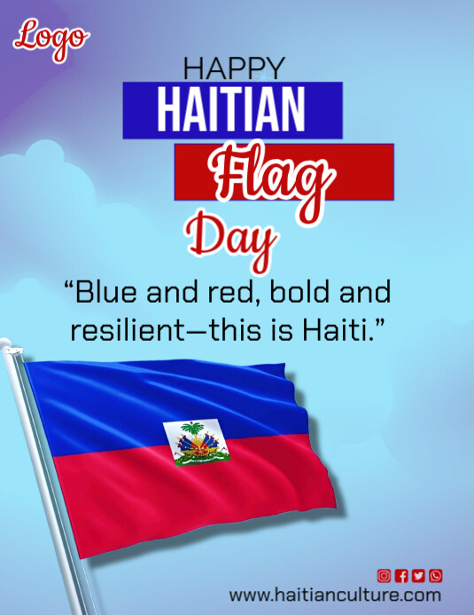 Copy of Blue Maximalist Haitian Flag Day Flyer (us Letter) | PosterMyWall