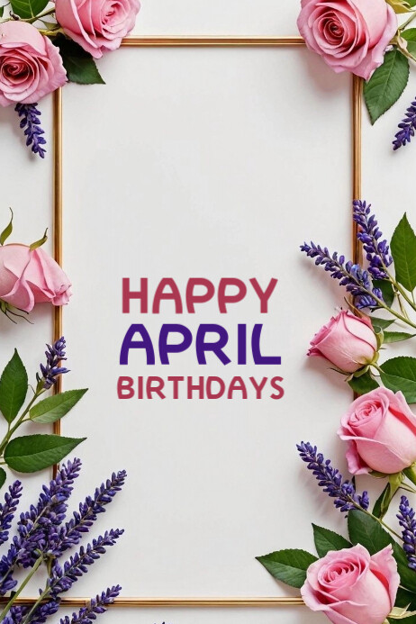 Blue Maximalist Happy April Birthdays Banner 4' × 6' Template ...