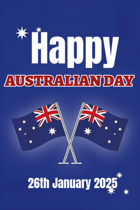 Blue Maximalist Happy Australian Day 2025 Pinterest Graphic Template | PosterMyWall