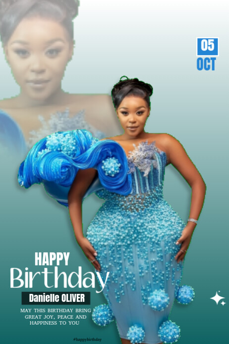 Copy of Blue Maximalist Happy Birthday Graphics Poster | PosterMyWall