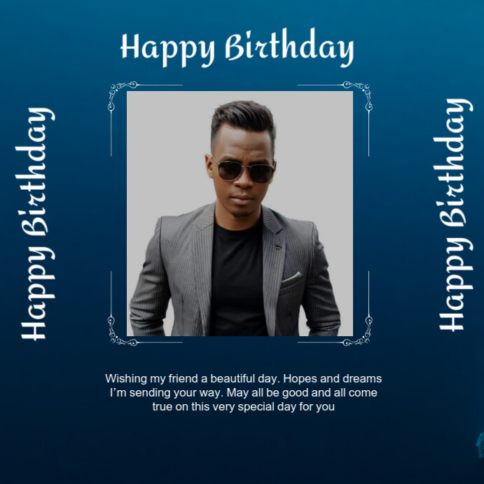 Blue Maximalist Happy Birthday Instagram Post Template | PosterMyWall