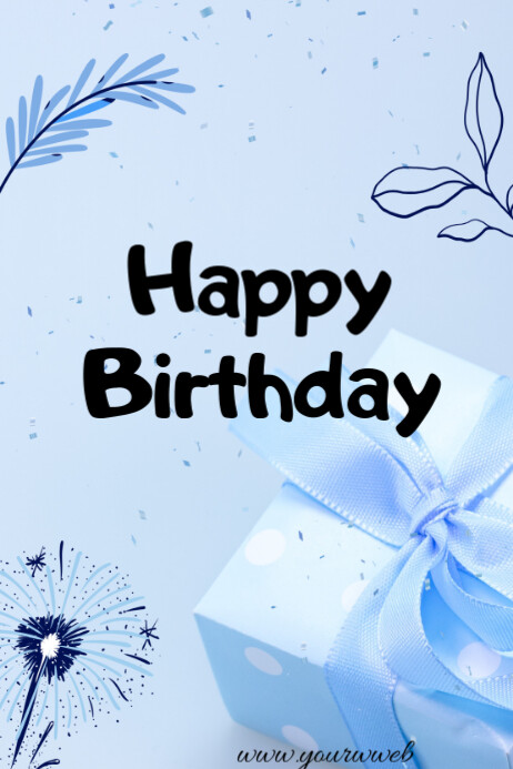 Blue Maximalist Happy Birthday Poster Template | PosterMyWall