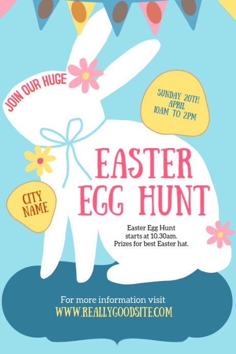 Blue Maximalist Happy Easter Poster Template | PosterMyWall