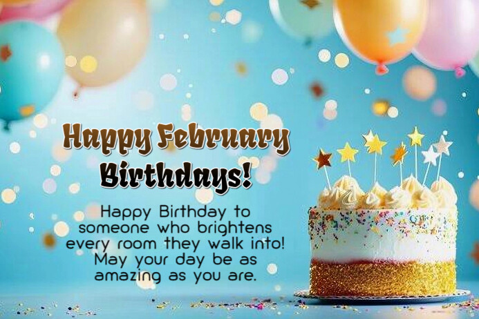 February Happy Birthday Banner Birthday Banner Card Jennifer McGuire