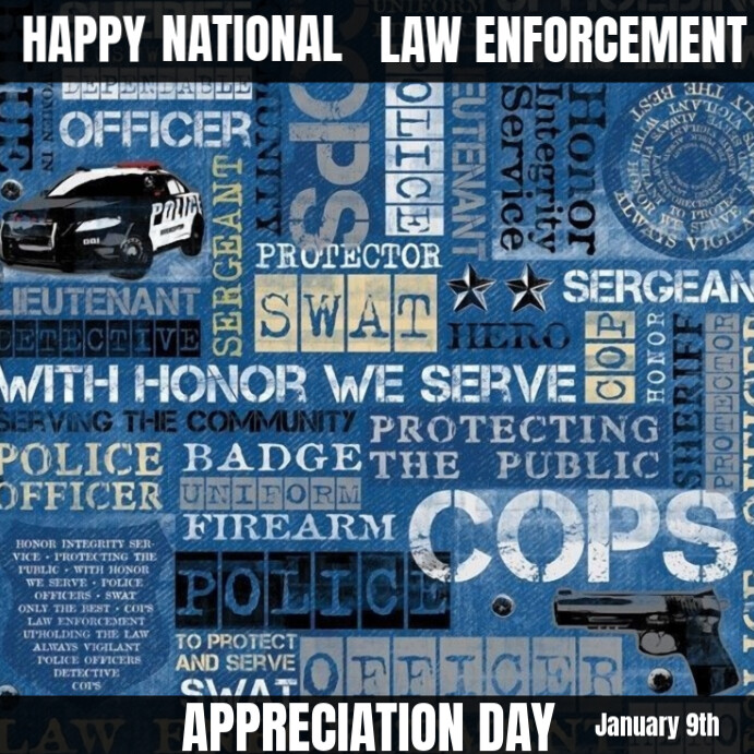 Plantilla de Blue Maximalist Happy National Law Enforcement ...