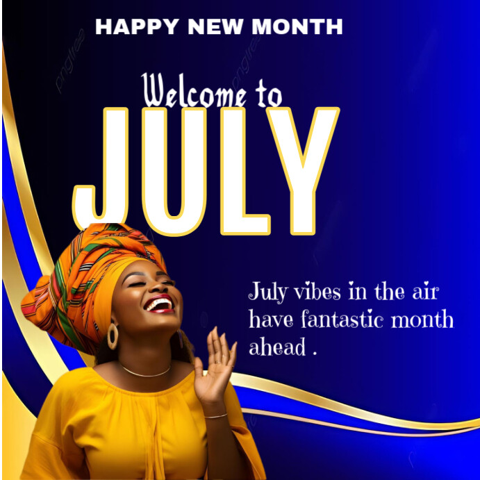 Copy of Blue Maximalist Happy New Month July Poster Instagram Post ...
