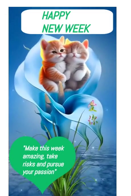 Plantilla de Blue Maximalist Happy New Week Message Poste | PosterMyWall