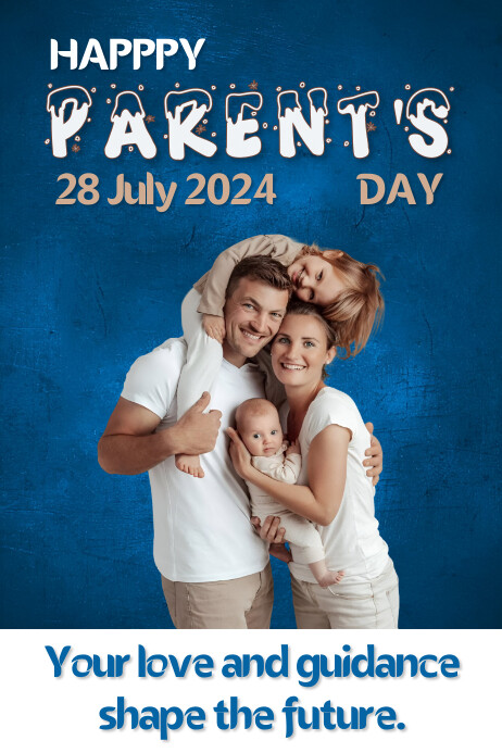 Plantilla de Blue Maximalist Happy Parents Day Poster | PosterMyWall