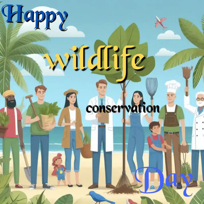 Copy of Blue Maximalist Happy Wildlife Conservation Day Instagram Post ...