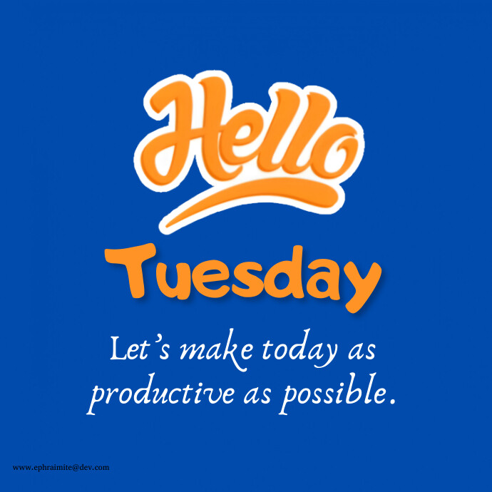 Modèle Blue Maximalist Hello Tuesday Logo | PosterMyWall