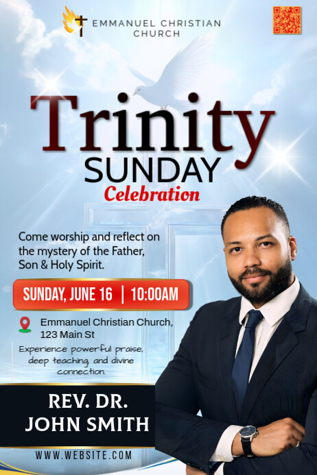 Copy of Blue Maximalist Holy Trinity Sunday Poster | PosterMyWall