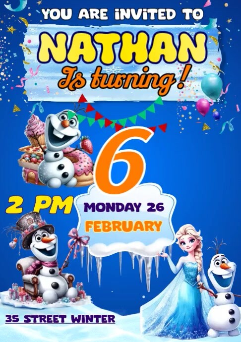 Blue Maximalist Ice Age Flyer | PosterMyWall