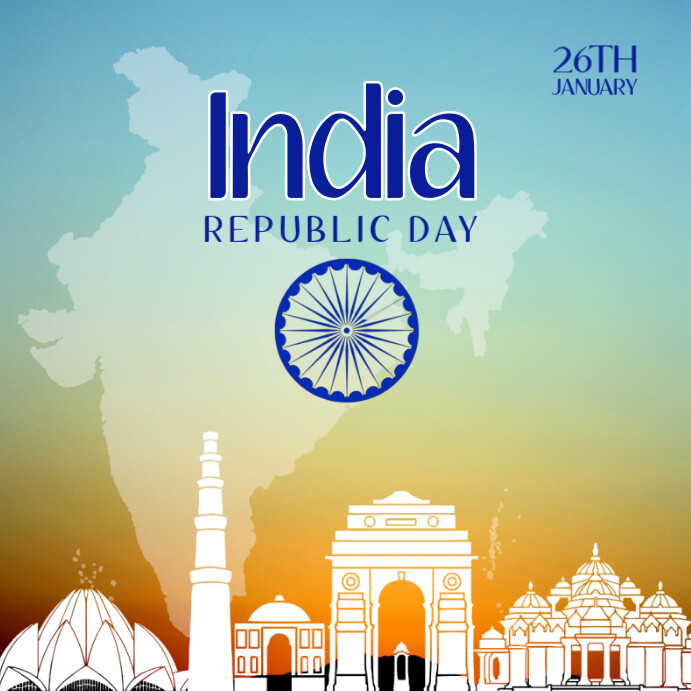 Blue Maximalist Indian Republic Day Insta Instagram Post Template ...
