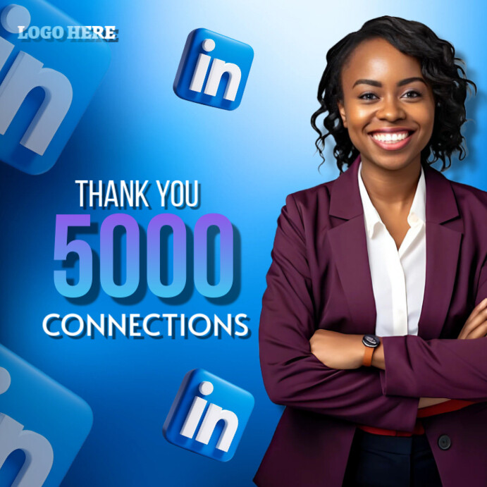 Modèle Blue Maximalist Instagram Post for LinkedIn flyer design | PosterMyWall