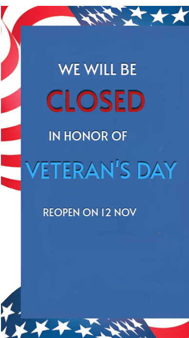 Blue Maximalist Instagram Story veterans reopen Post Template ...