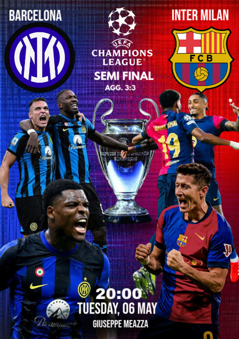 Copy of Blue Maximalist Inter Milan Vs Barcelona Champions League Semi ...
