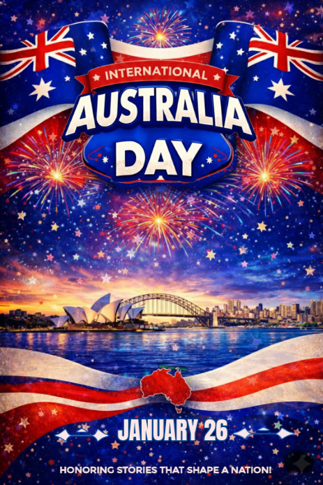 Blue Maximalist International Australia Day Poster Pinterest Graphic ...