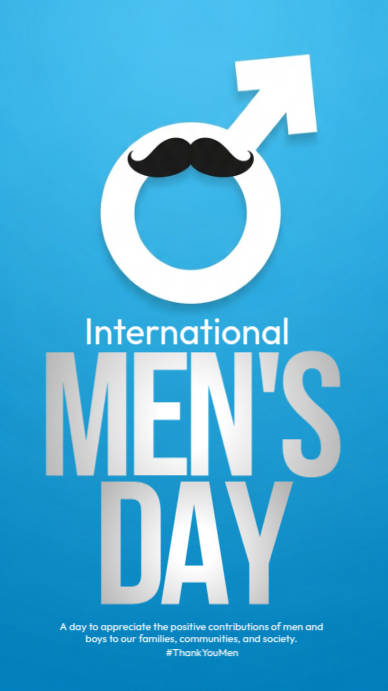 Blue Maximalist International Men’s Day Instagram Story Template ...
