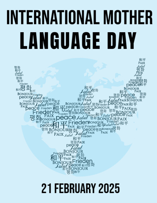 Blue Maximalist International Mother Language Day Flyer (us Letter ...