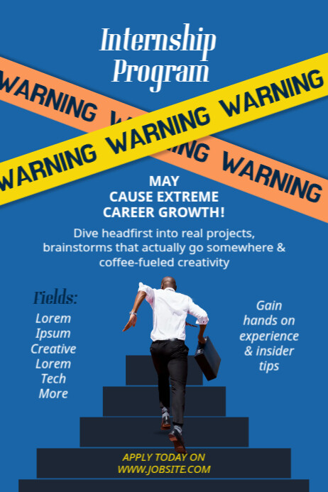 Blue Maximalist Internship Program Poster Template | PosterMyWall