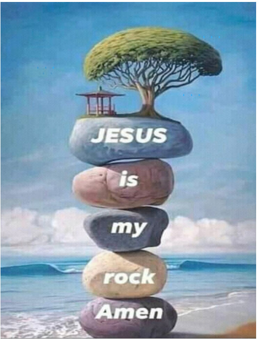 Blue Maximalist Jesus Is My Rock Flyer (us Letter) Template | PosterMyWall