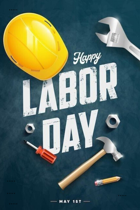 Blue Maximalist Labour Day, 1 May Poster Template | PosterMyWall