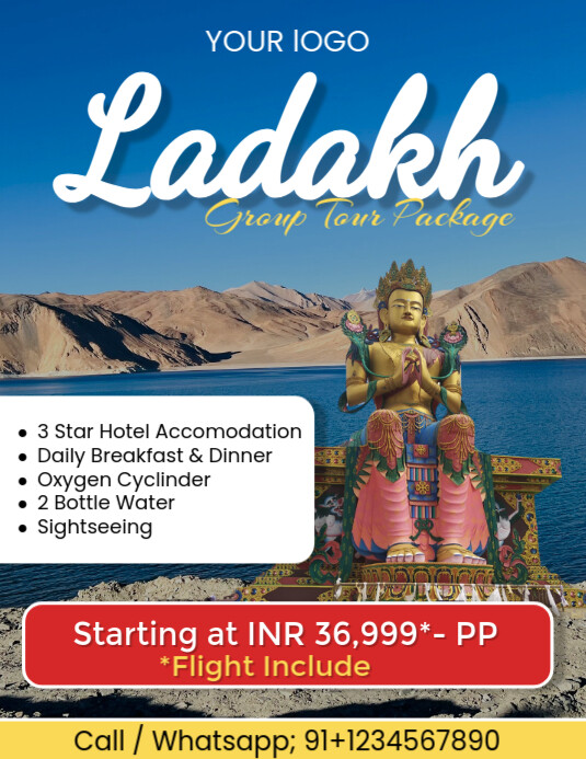 Copy of Blue Maximalist Ladakh Group Tour Package Flyer (us Letter ...