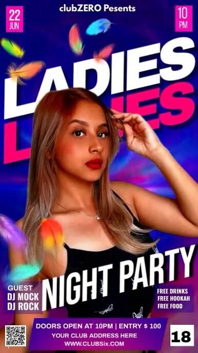 Modèle Blue Maximalist Ladies Night Party Instagram | PosterMyWall