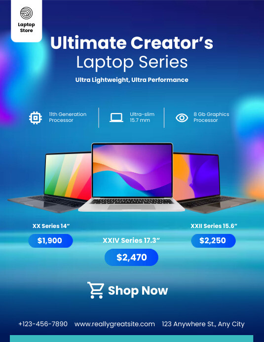 Copy of Blue Maximalist Laptop Sale Flyer (us Letter) | PosterMyWall