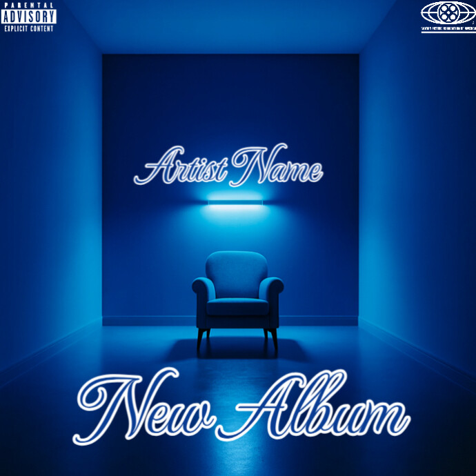 Blue Maximalist Lips Album Cover Template | PosterMyWall