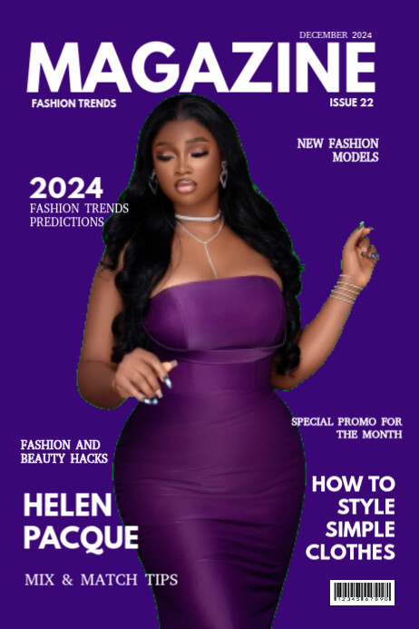 Blue Maximalist Magazine Cover Model Poster Template | PosterMyWall