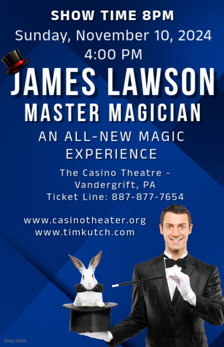Blue Maximalist Magician Flyers Tabloid Template | PosterMyWall