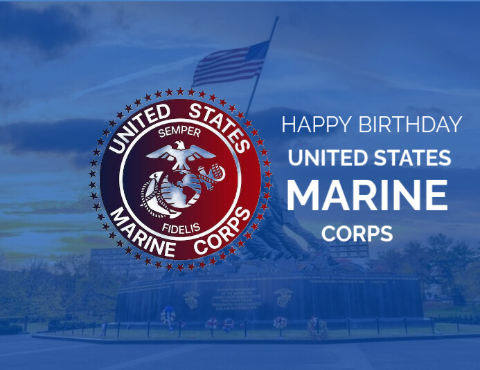 Blue Maximalist Marine Corps Flyer (us Letter) Template | PosterMyWall