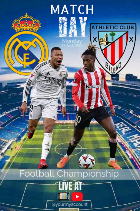 Copy of Blue Maximalist Match Day Your Story Template Poster | PosterMyWall