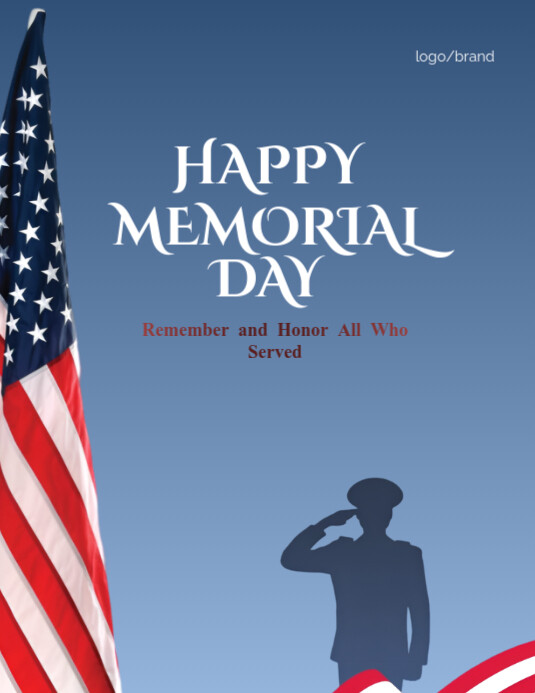 Blue Maximalist Memorial Day Flyer (us Letter) Template | PosterMyWall