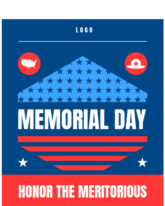 Blue Maximalist Memorial Day Honor The Meritorious Instagram Portrait Template | PosterMyWall