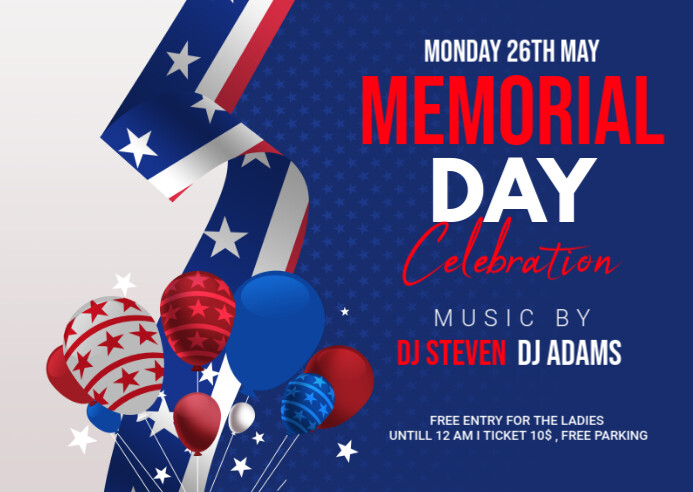 Blue Maximalist Memorial Day Postcard Template | PosterMyWall