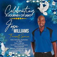 Brown Maximalist Memorial Funeral Announcement Flyer, Funeral Instagram ...