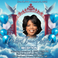 Red Maximalist Memorial Funeral Announcement Flyer, Funeral Instagram ...