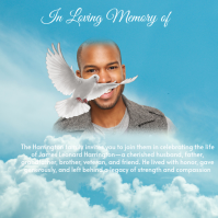 Red Maximalist Memorial Funeral Announcement Flyer, Funeral Instagram ...