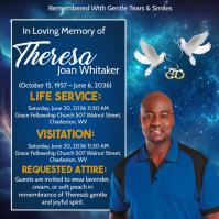 Brown Maximalist Memorial Funeral Announcement Flyer, Funeral Instagram ...