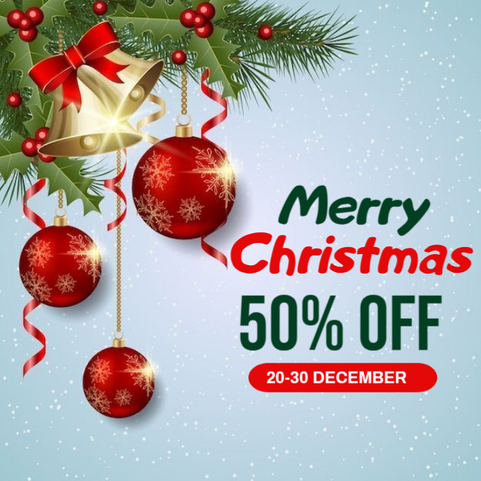 Copy of Blue Maximalist Merry Christmas Discount Offer Instagram Post ...