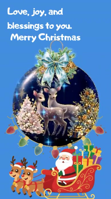 Blue Maximalist Merry Christmas Instagram Reel Template | PosterMyWall