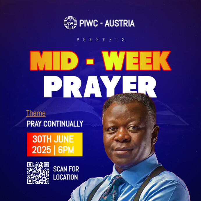 Blue Maximalist Mid Week Church Service Instagram Post Template ...