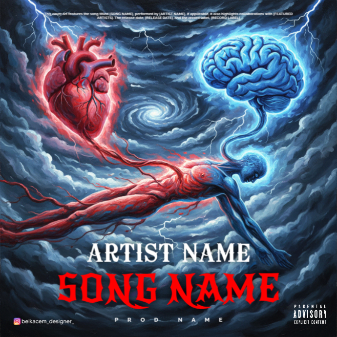 Blue Maximalist Mind Over Matter Album Cover Template | PosterMyWall